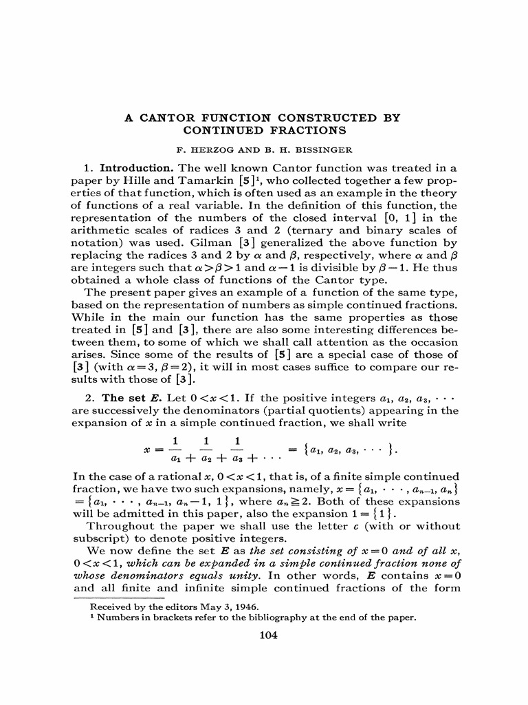 A Cantor Function Constructed Pdf Function Mathematics Rational
