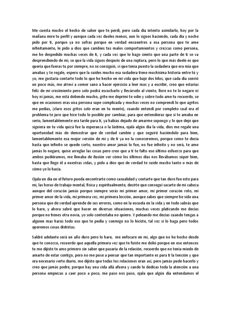 Me Cuesta Mucho El Hecho de Saber Que Te Perdí | PDF | Amor