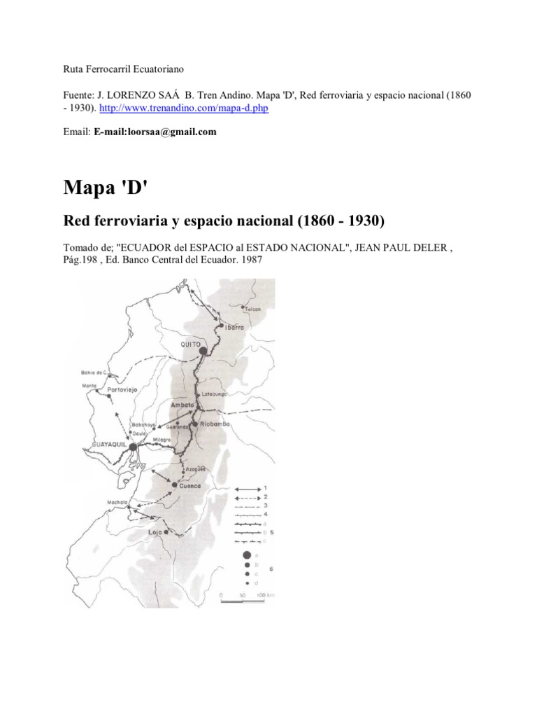 Ruta Ferrocarril Ecuatoriano | Ecuador | Transporte ferroviario