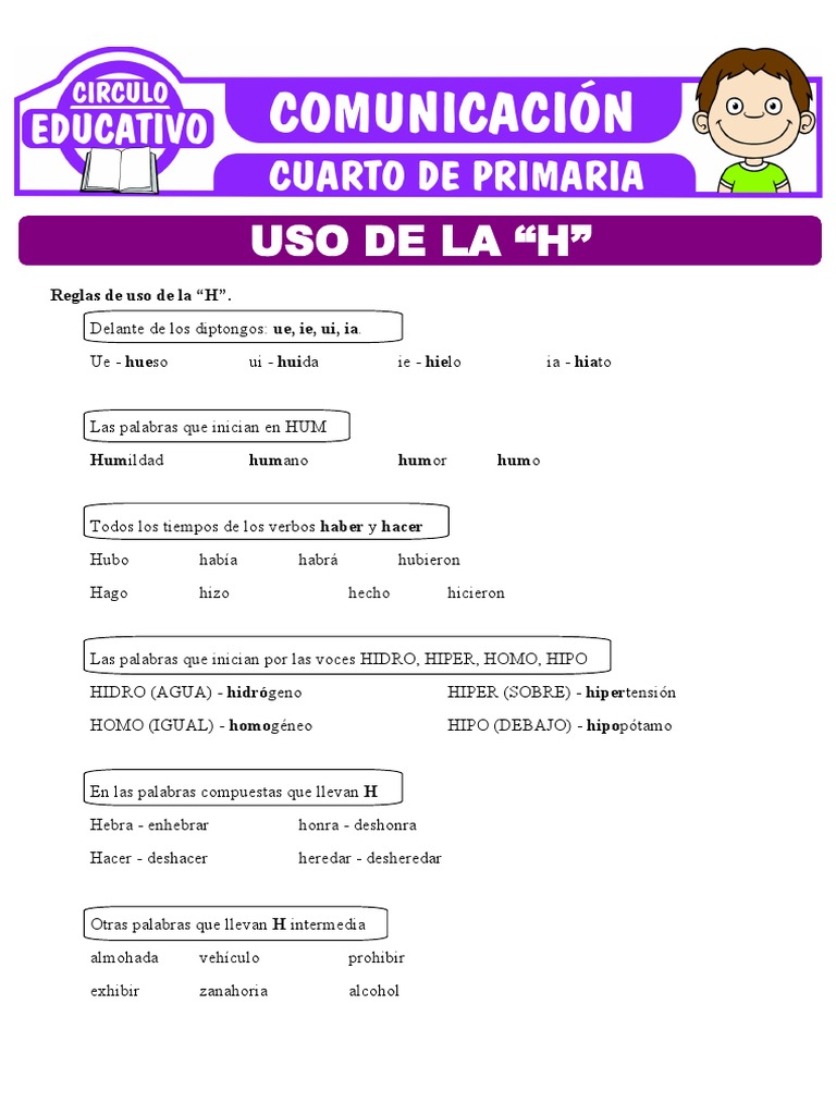 Uso de La H para Cuarto de Primaria | PDF | Agricultura