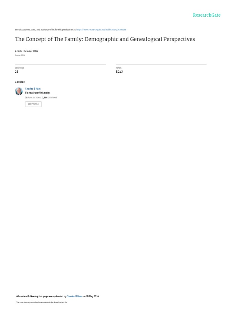 The Concept of The Family Demographic and Genealog | PDF | Family ...