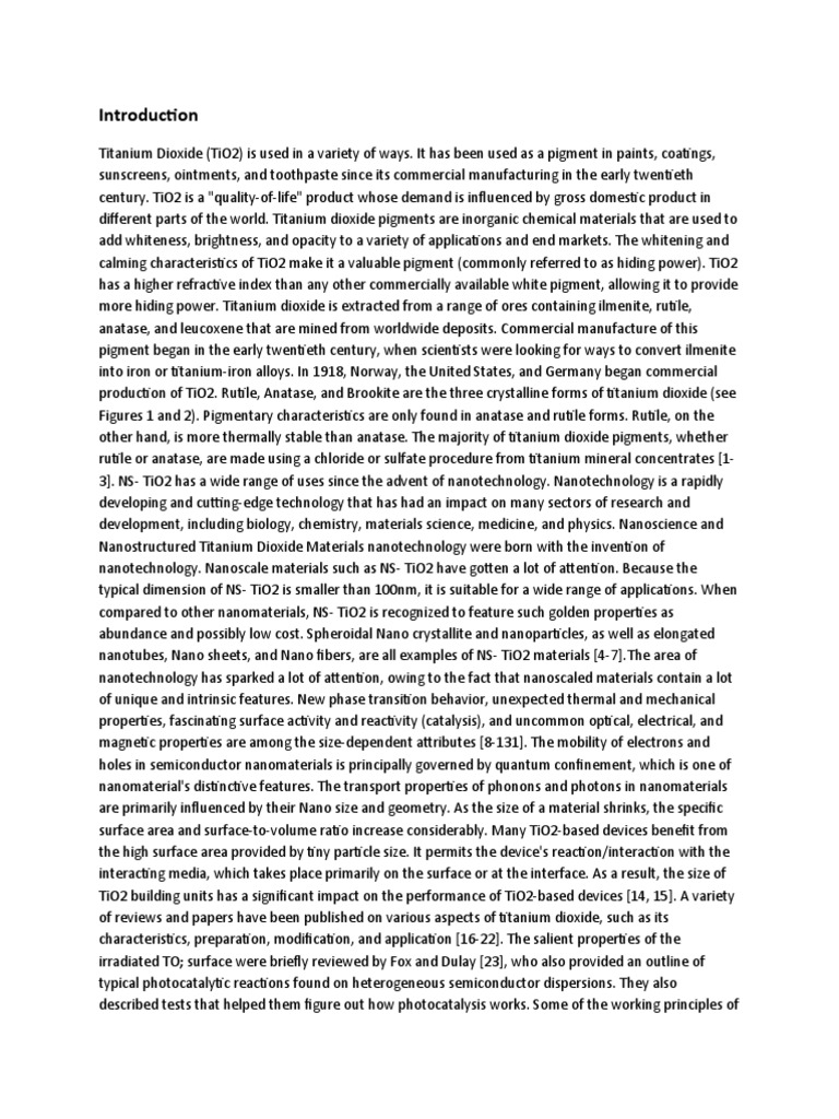 Applications of Titanium Dioxide Nanomaterials | PDF | Titanium Dioxide ...