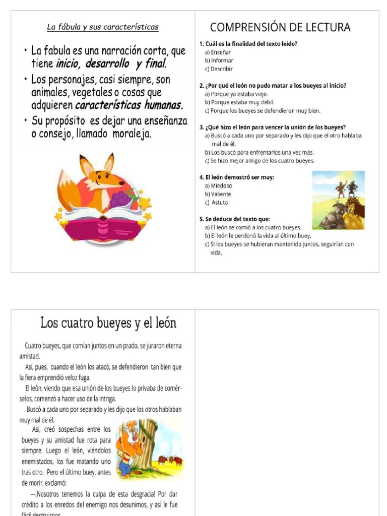 La Fábula y Sus Características | PDF