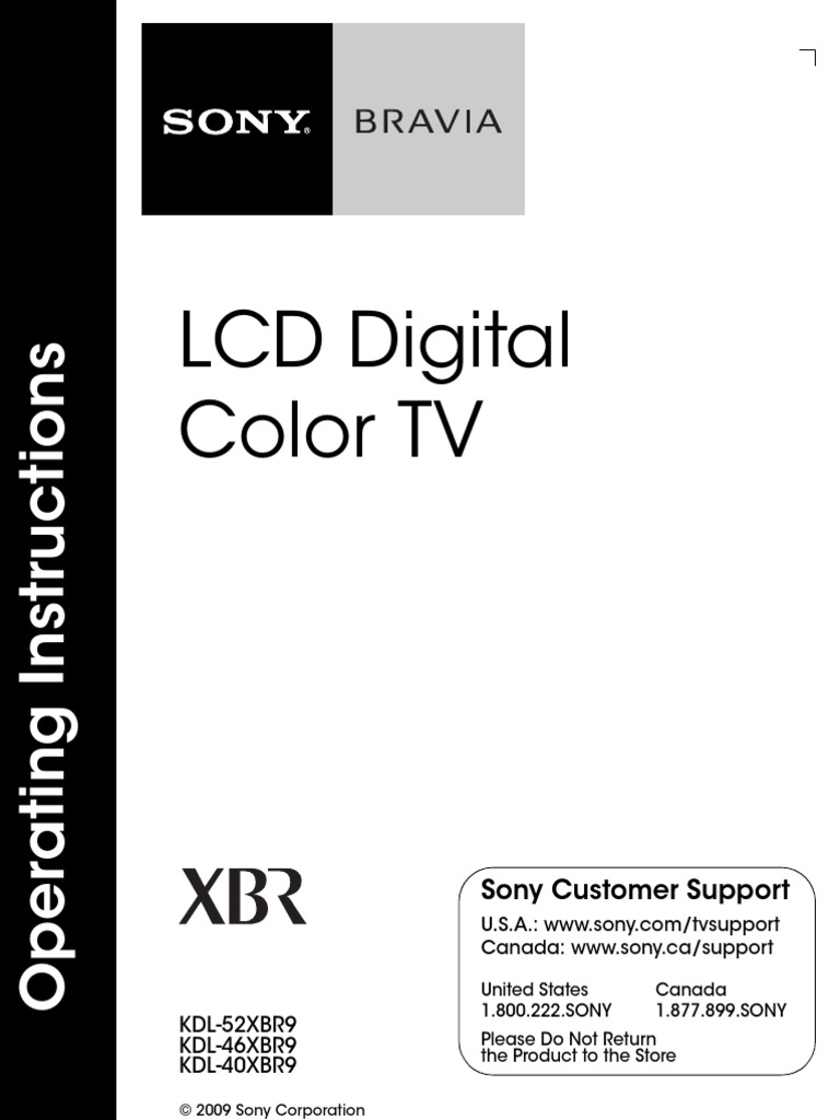 LCD Digital Color TV: Sony Customer Support | PDF | Cable Television | Hdmi
