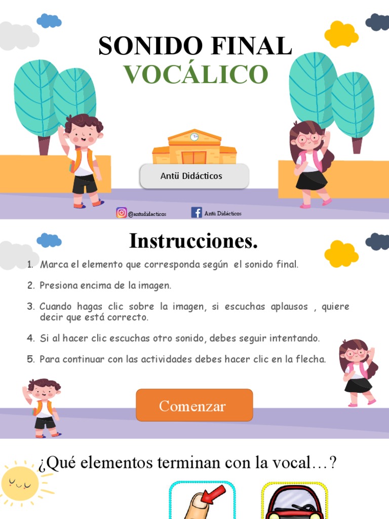 Actividad de Sonido Final Vocálico | PDF