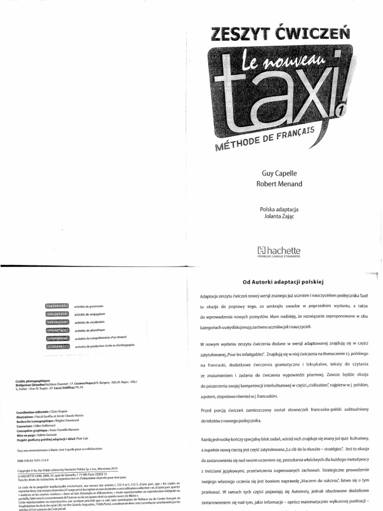 Le Nouveau Taxi 1 - Cahier PL | PDF