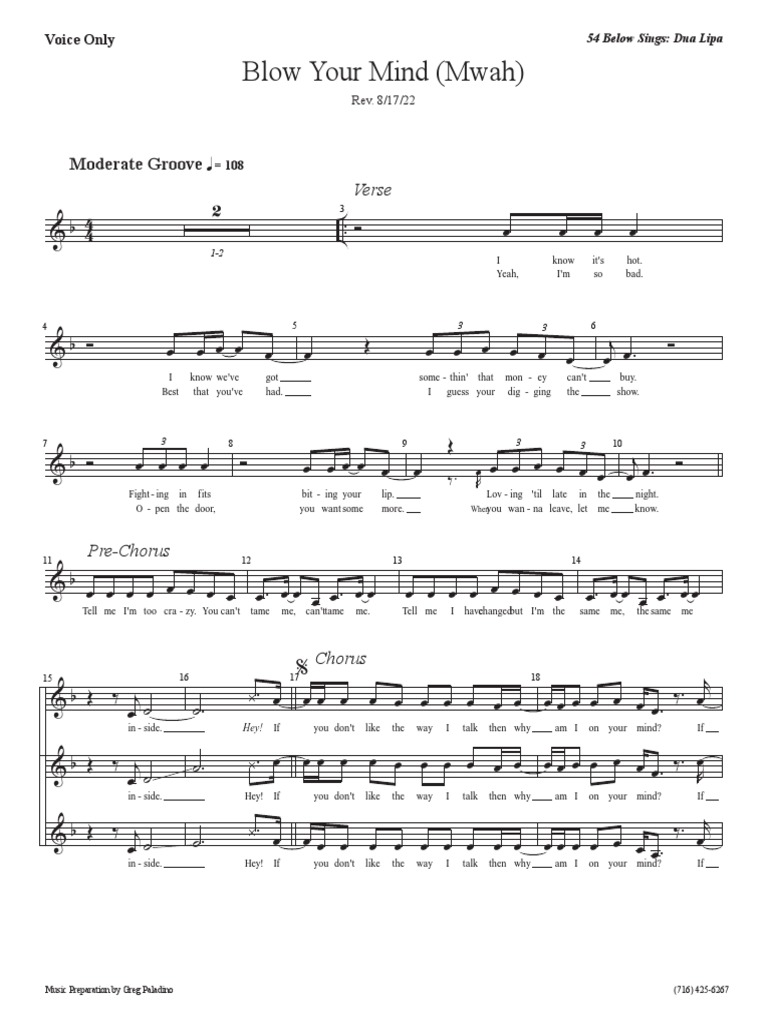 Blow Your Mind (Mwah) - Voice Only | PDF | British Rock Songs | Oral ...