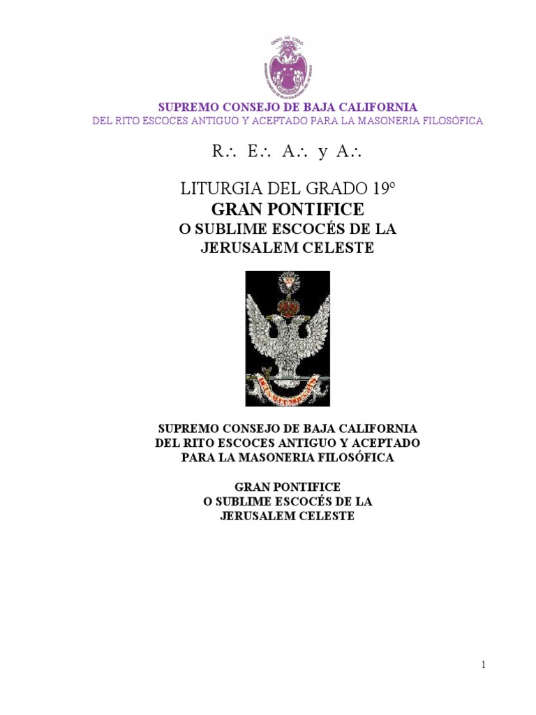 Liturgia del Grado 19 en Masonería | PDF | Matrimonio | Masonería