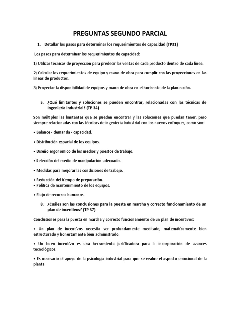 Preguntas Segundo Parcial | Descargar gratis PDF | Medición | Hora