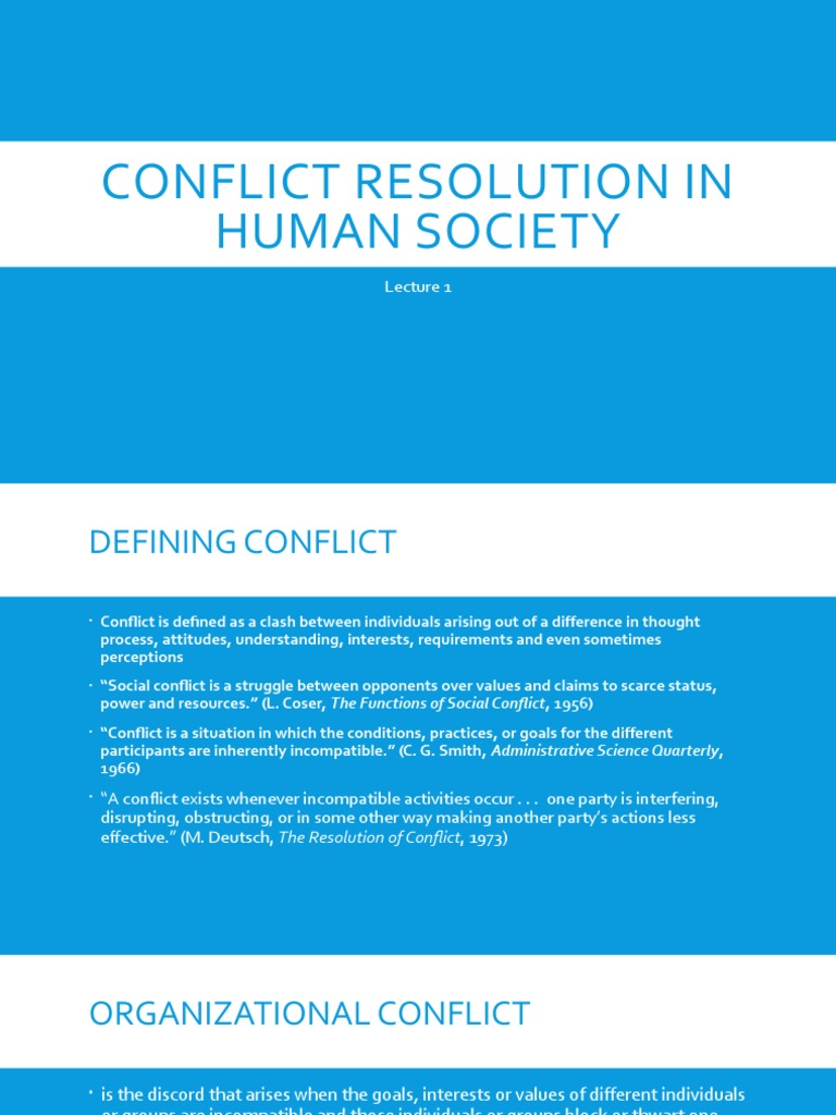 Conflict Resolution in Human Society | PDF | Economic Inequality | Discrimination & Race Relations