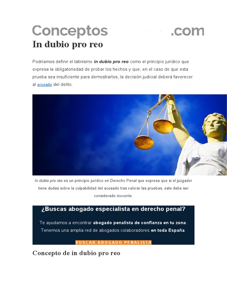 In Dubio Pro Reo | PDF | Derecho penal | Sentencia (ley)