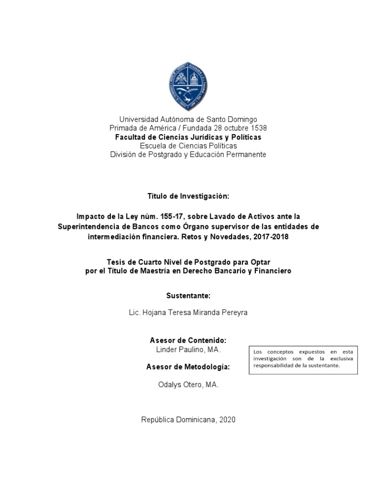 Impacto Ley 155-17 en Bancos RD | PDF