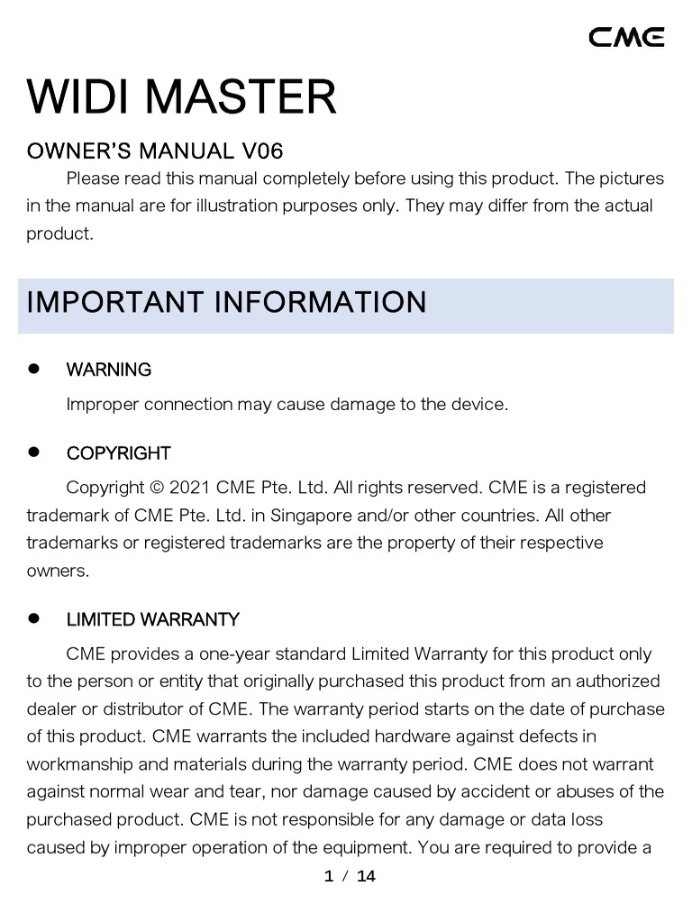 Widi Master: Important Information | PDF | Bluetooth | Windows 10