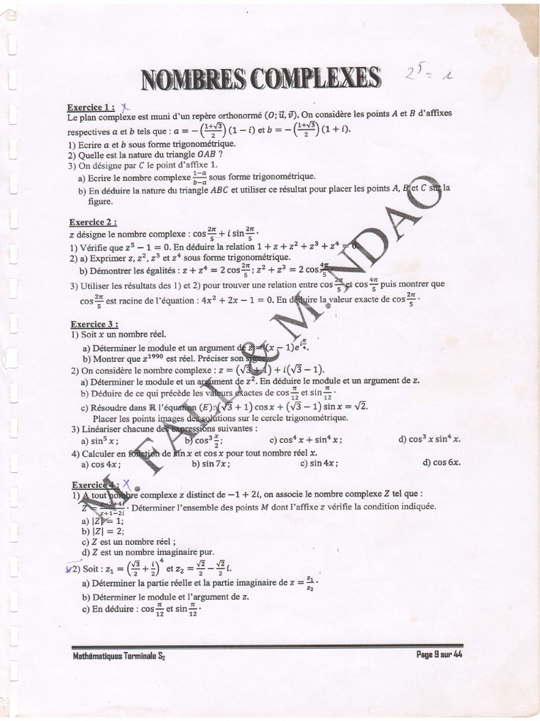 Nombres Complexes | PDF | Nombre complexe | Géométrie