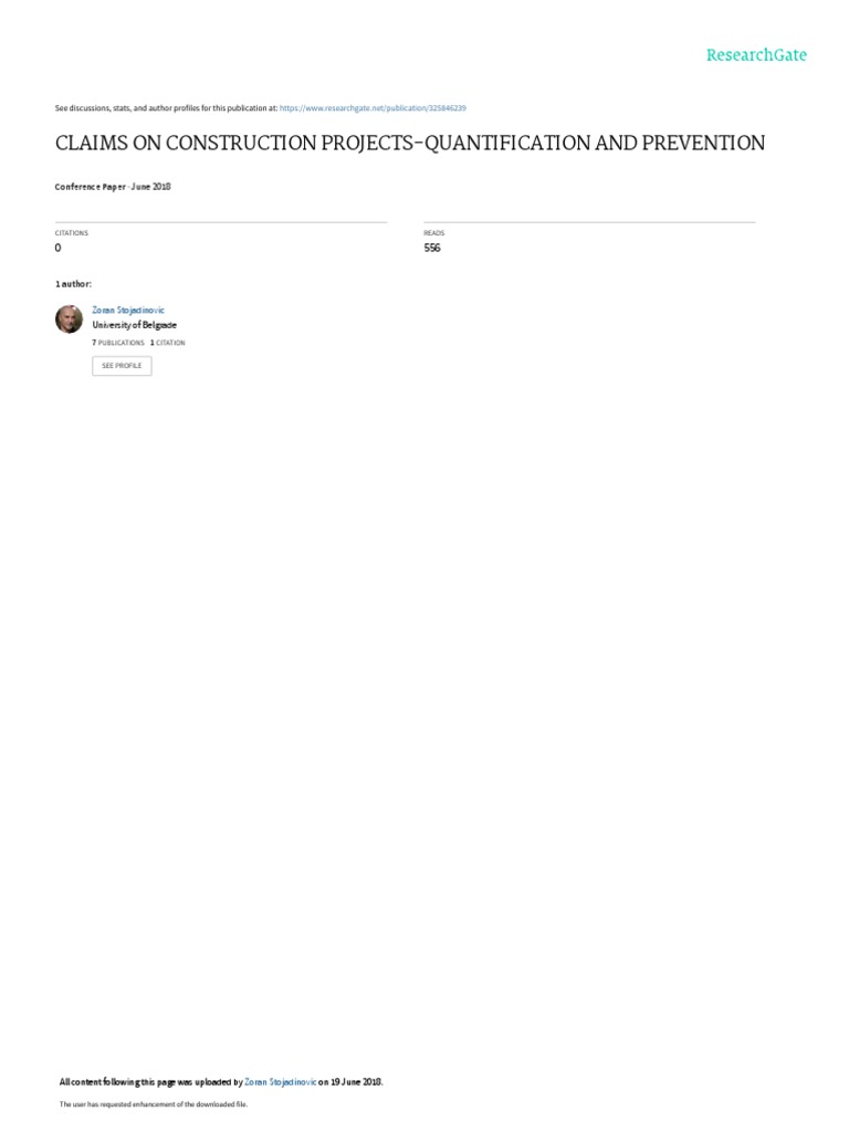 Claims On Construction Projects-Quantification and Prevention | PDF ...