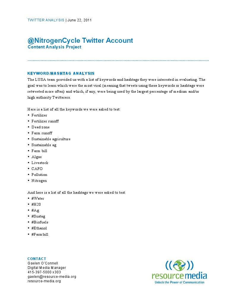 @nitrogencycle Twitter Account: Content Analysis Project | PDF ...