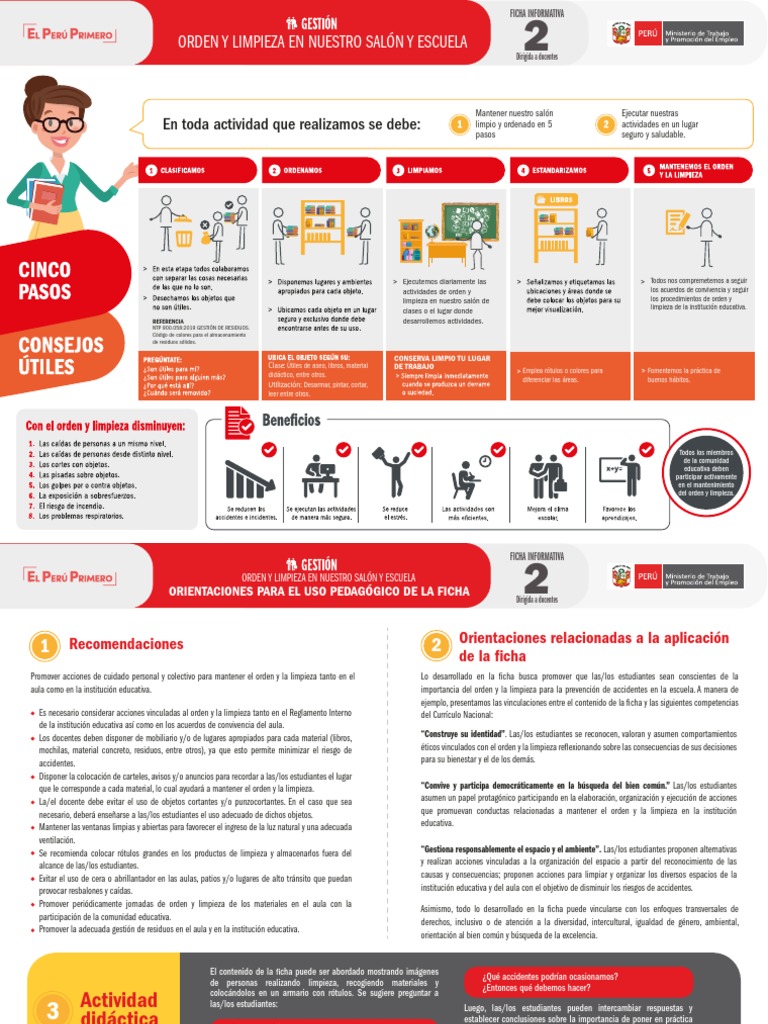 Ficha Sector Educación N 2-Orden y Limpieza en Nuestro Salón y Escuela ...