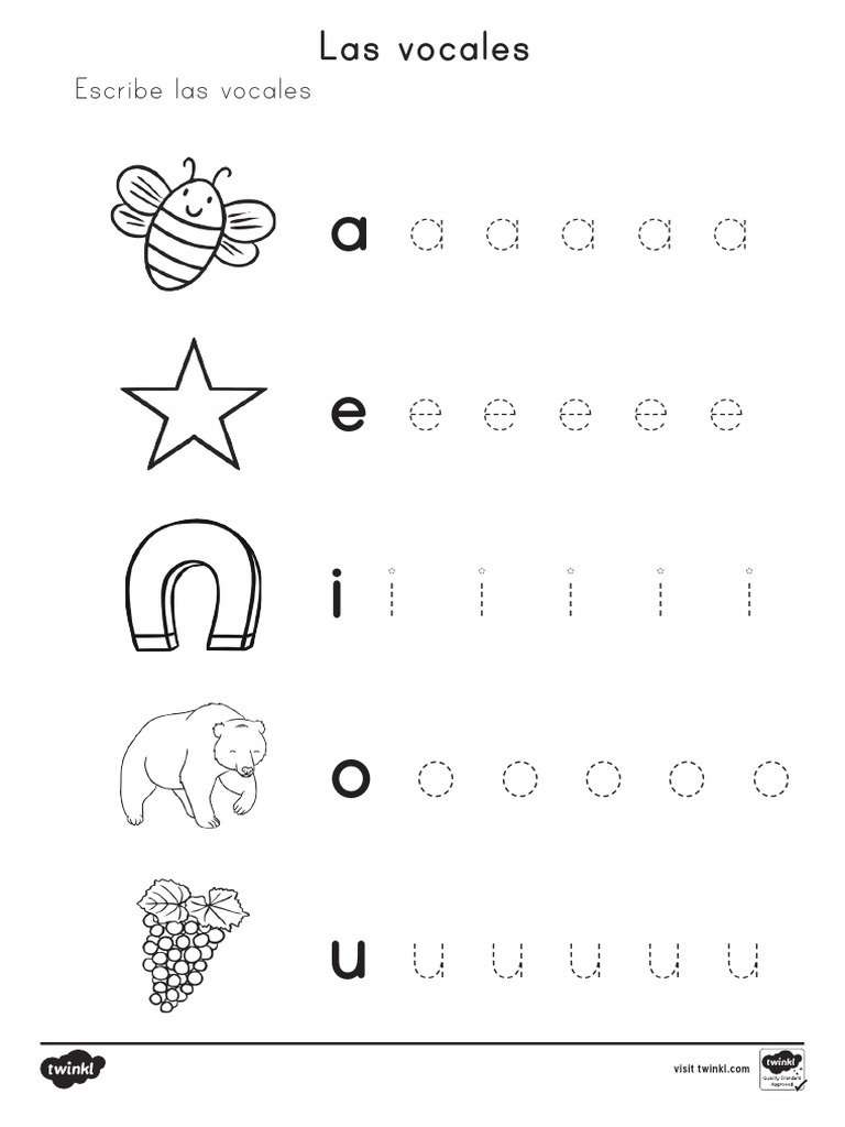 Hojas De Trabajo Sobre Los Sonidos De Las Vocales Largas Y Cortas