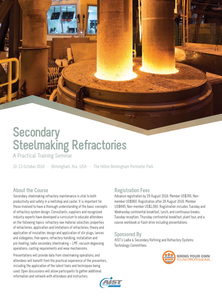 Secondary Steelmaking Refractories Seminar | PDF | Steelmaking | Refractory
