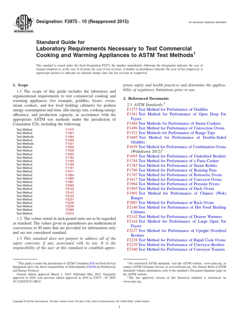 F2875-10 (2015) Standard Guide For Laboratory Req | PDF | Calibration ...