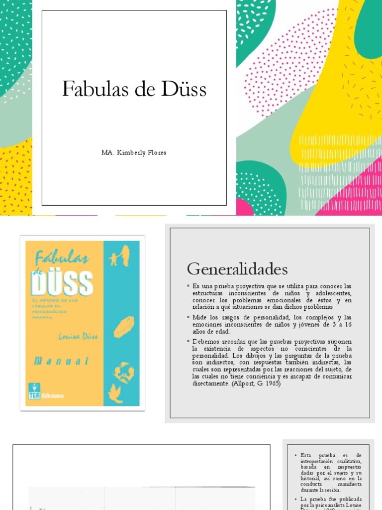 Prueba Proyectiva: Fábulas de Düss | PDF | Psicoanálisis | Sicología