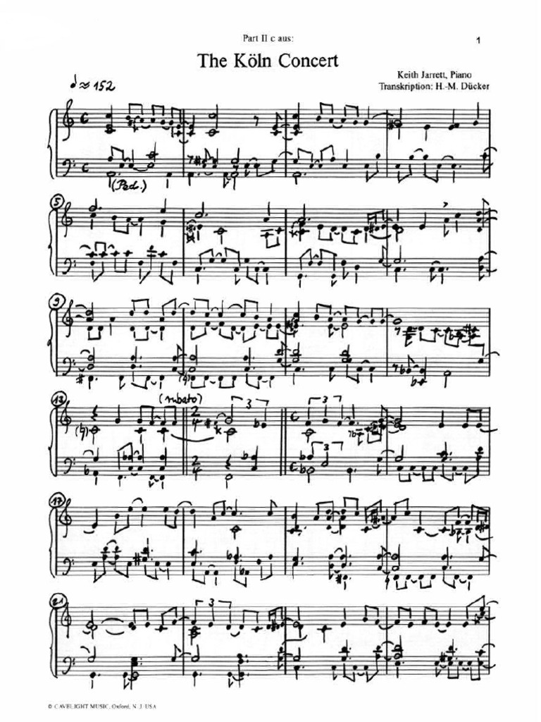 Keith Jarrett - The Köln Concert, Part IIc (Tr. Ducker) | PDF Keith Jarrett - The Köln Concert, Part IIc (Tr. Ducker) | PDF