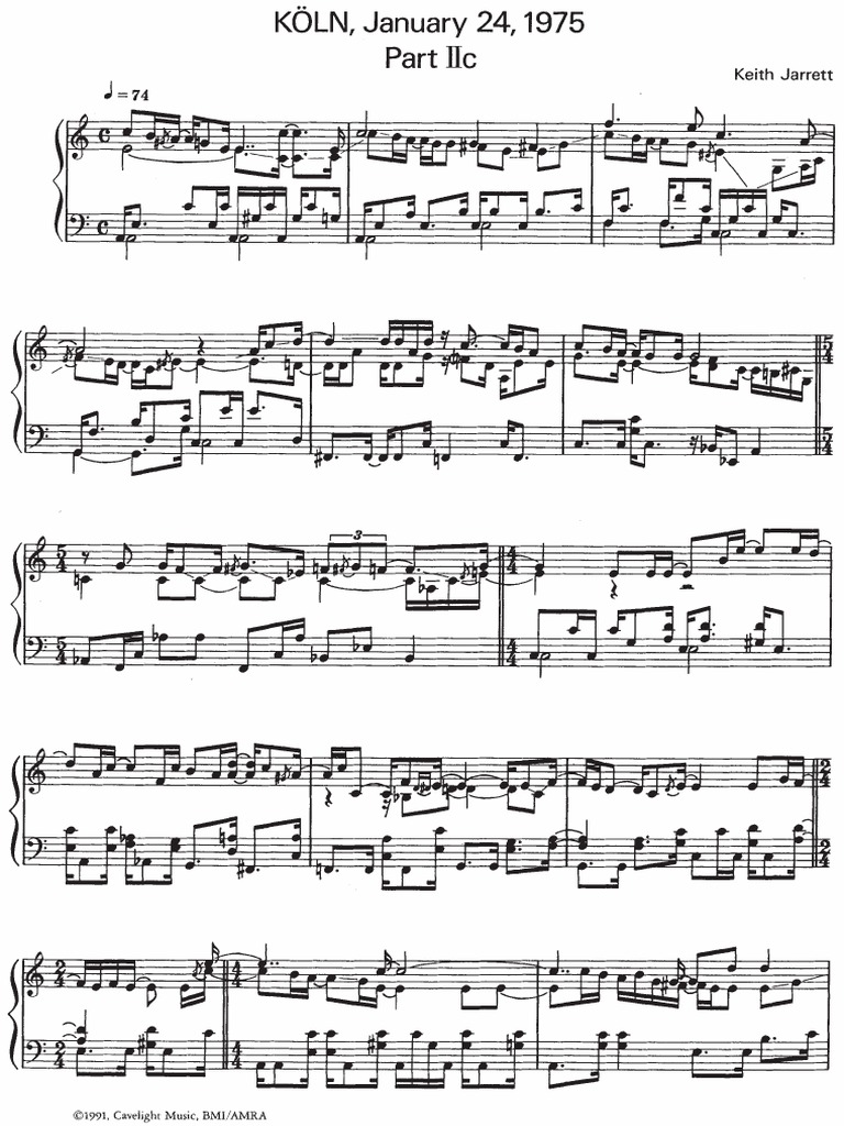Keith Jarrett - The Köln Concert, Part IIc | PDF Keith Jarrett - The Köln Concert, Part IIc | PDF