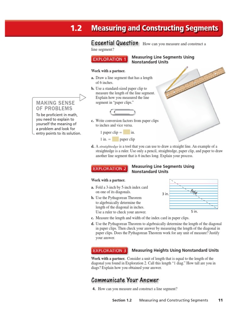 Measuring and Constructing Segments: Essential Question | PDF ...