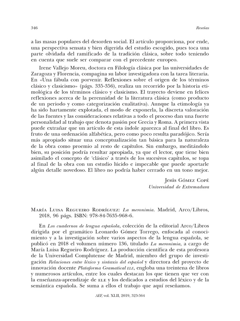 La Meronimia - María Luisa Regueiro Rodríguez. Reseña. | PDF ...