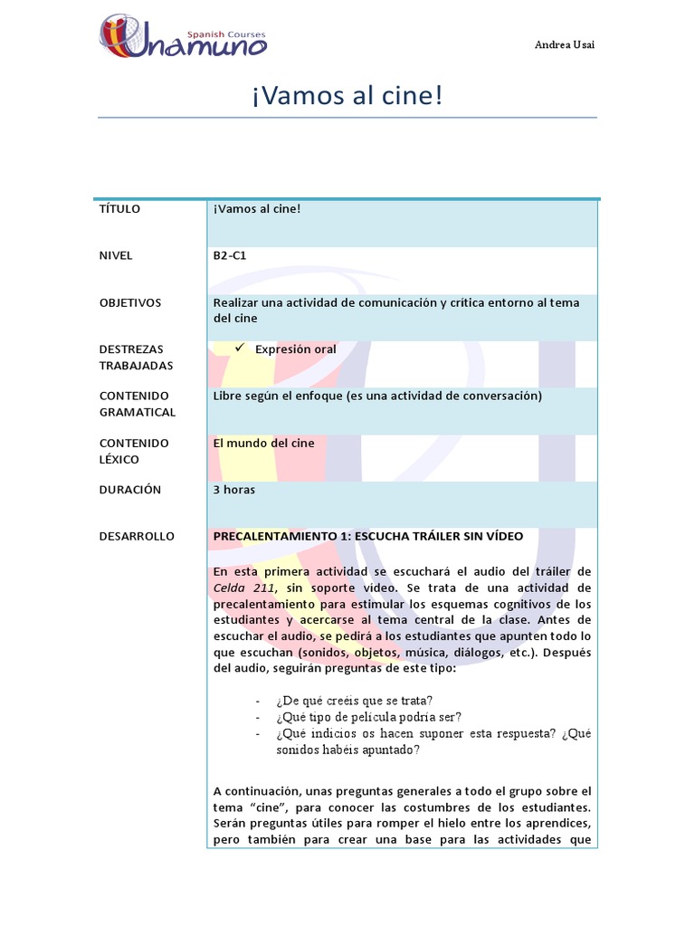 Cine español: Actividades de conversación | PDF