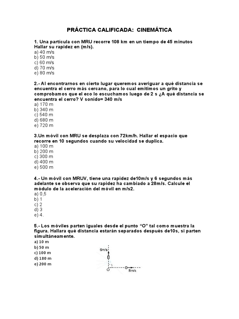 Práctica Calificada N°3 Cinemática Vale | PDF