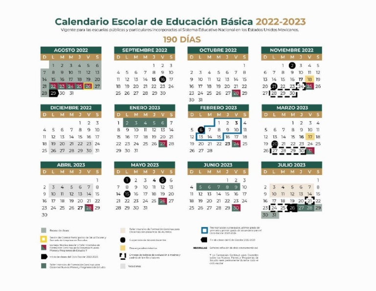 Calendario Escolar 2022 - 2023 | PDF