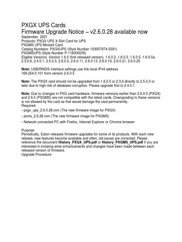 PXGX and PXGMS UPS Cards Firmware Upgrade Notice | PDF | World Wide Web ...