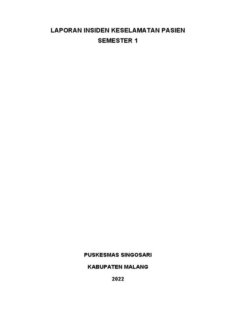 Rekapan Insiden Keselamatan Pasien | PDF