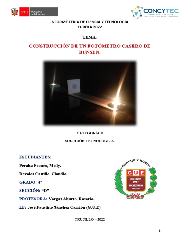 Proyecto Ciencias - CT para Corregir | Descargar gratis PDF | Ligero | Corriente eléctrica