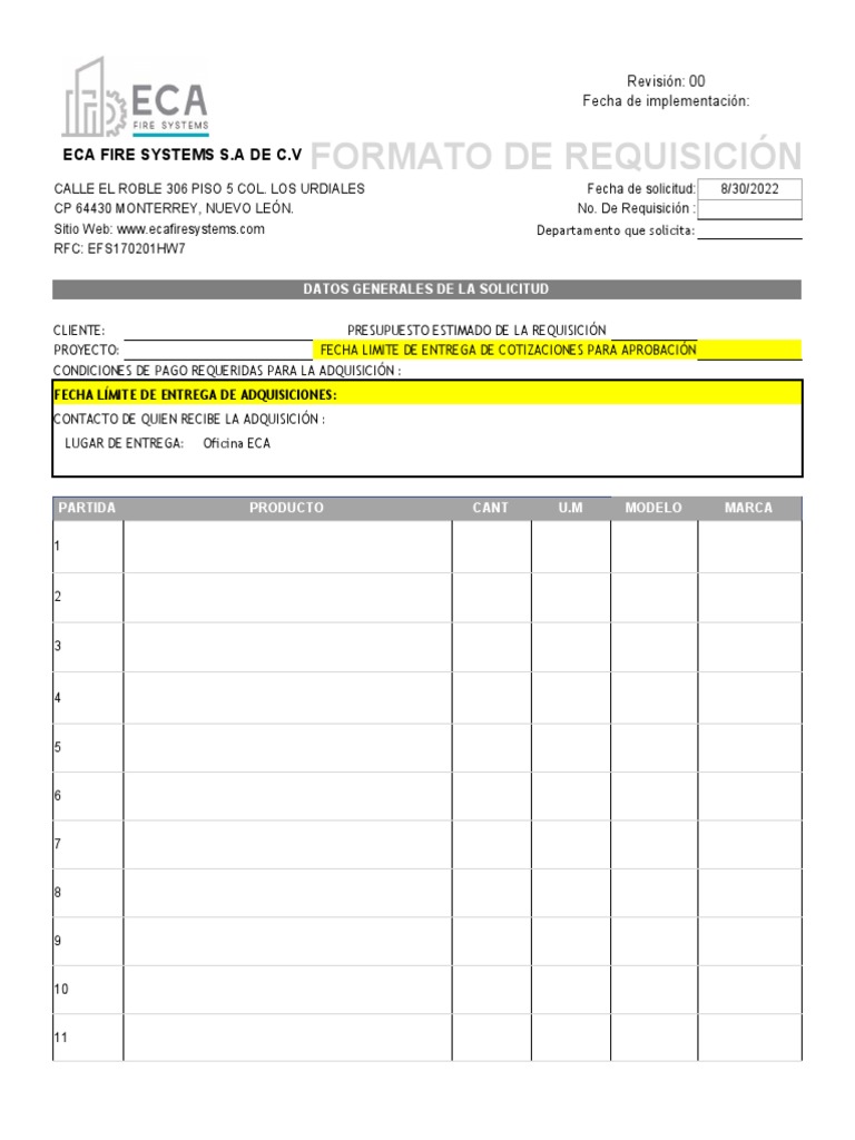 33 - Formato de Requisición | PDF | Tecnología