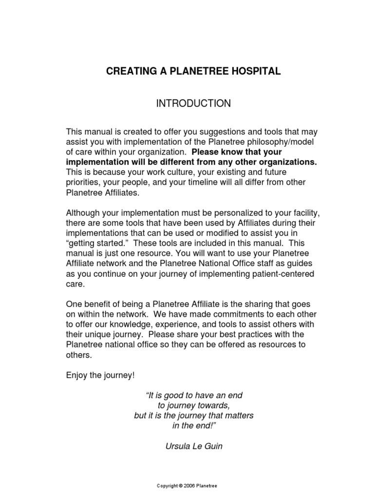 Internationaal Creating A Planetree Hospital | PDF | Leadership ...