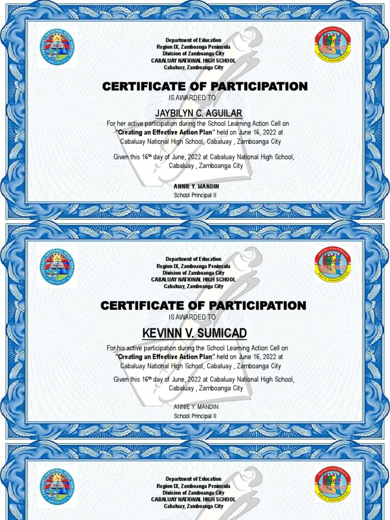 Certificates Slac | PDF