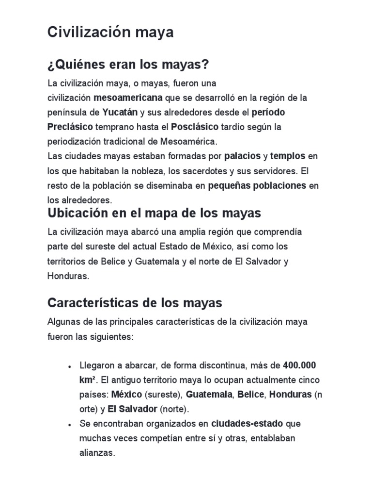 Civilización Maya | PDF | Civilización maya | Mesoamérica