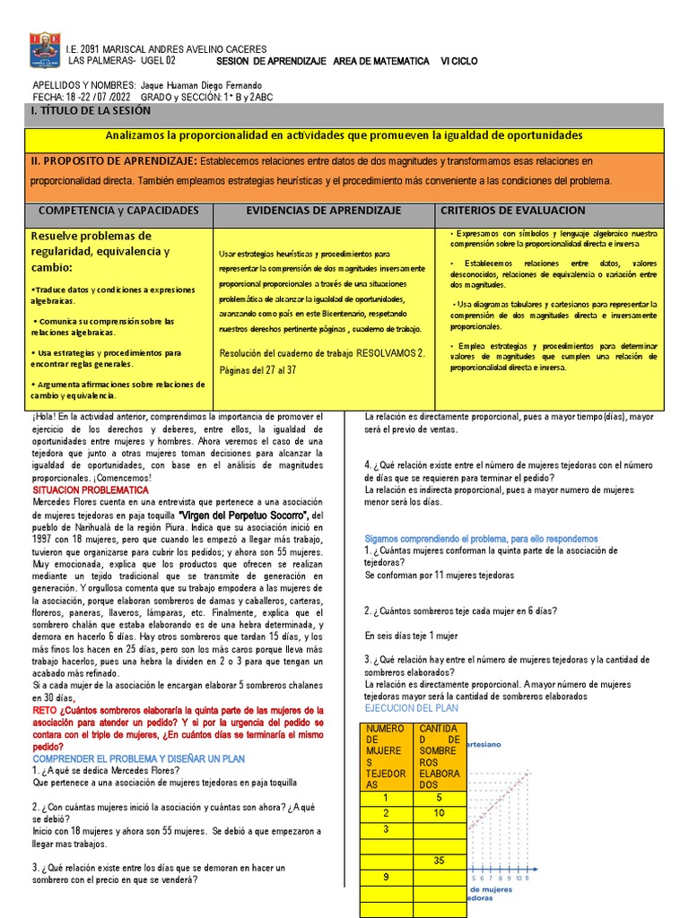 Ficha de Aprendizaje 05 Semana 2022 2B Matematica | PDF | Aprendizaje