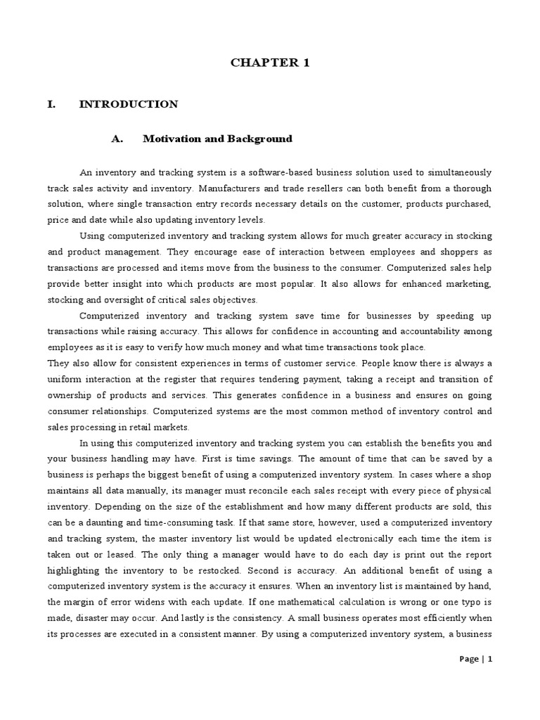 Sales and Inventory System Thesis Docume | PDF | Inventory | Lean ...