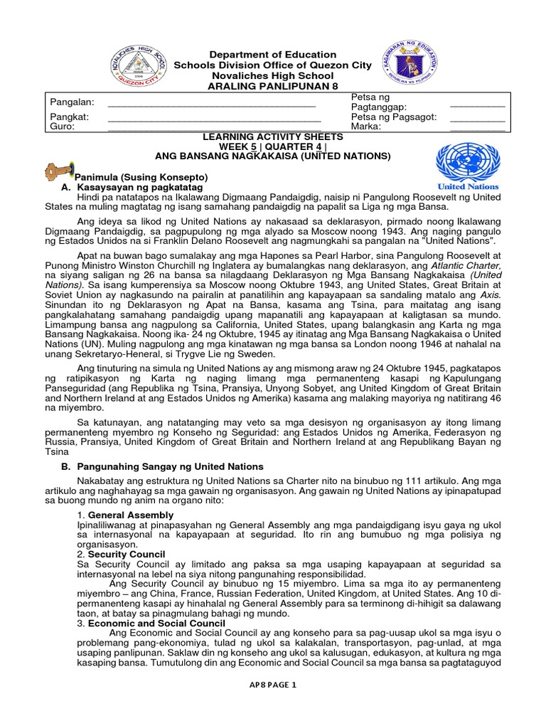 AP8 LAS Q4 WEEK5 v2 | PDF