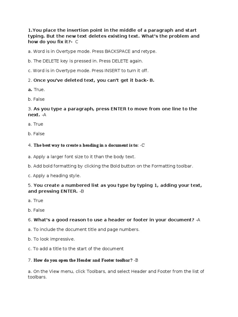 Word Exam | PDF | Microsoft Word | Digital Technology