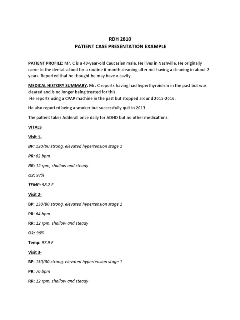 Patient Case Presentation | PDF | Periodontology | Oral Hygiene