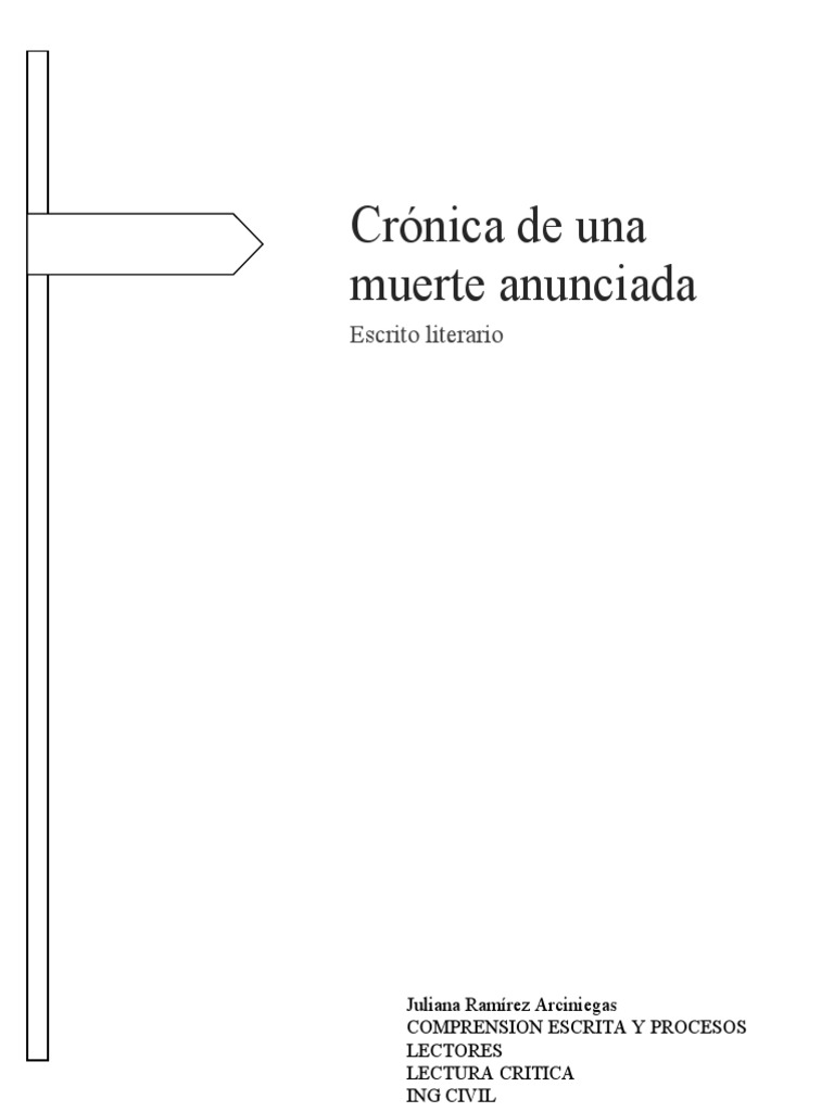 Cronica de Una Muerte Anunciada | PDF | Gabriel García Márquez | Cristo ...