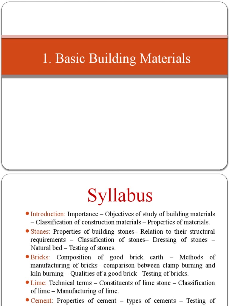 Basic Building Materials | PDF | Deformation (Engineering) | Density