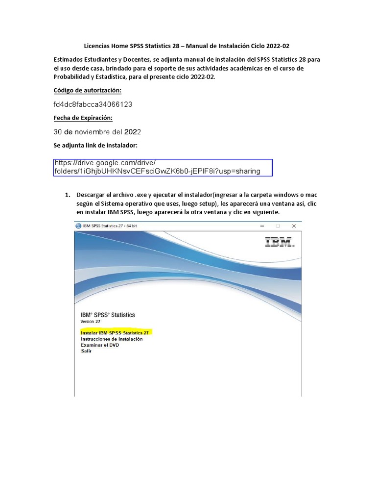 Licencias Home SPSS Statistics 28 - Ciclo 2022-02-WINDOW | PDF