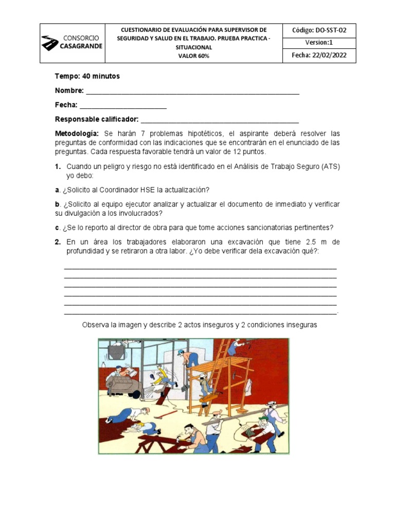Prueba Práctica Supervisor HSE-CC | PDF