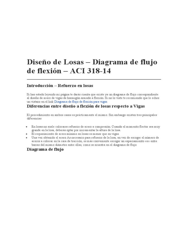 Diseño De Losas Aci Pdf Concreto Reforzado Hormigón