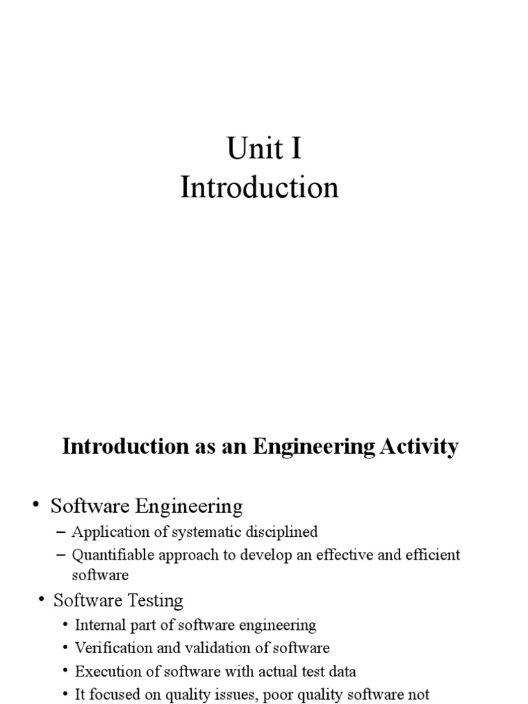 ST - Unit I | PDF | Software Testing | Programming
